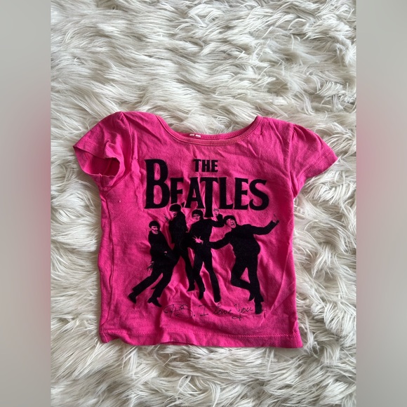 Tops | Vintage Hot Pink Beatles Crop Tshirt Size Xxs | Poshmark